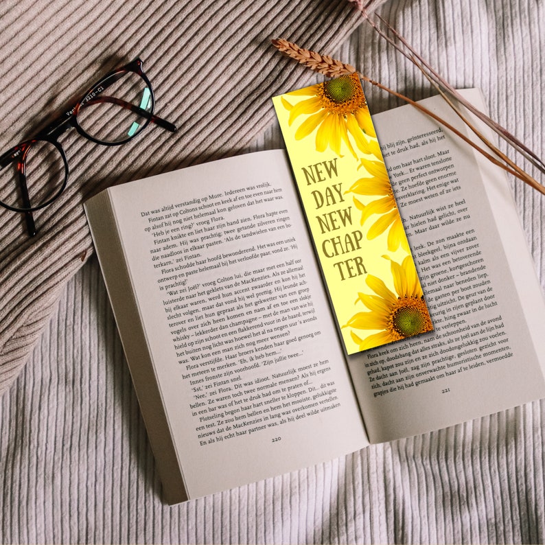 Printable Sunflower Bookmarks, Floral Bookish Bookmarks, Gift for Book ...