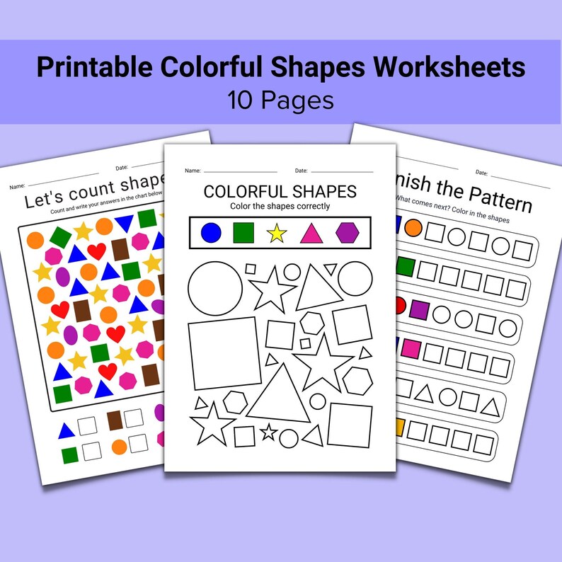 Printable Shapes Worksheets, Preschool Printables for Kids ...