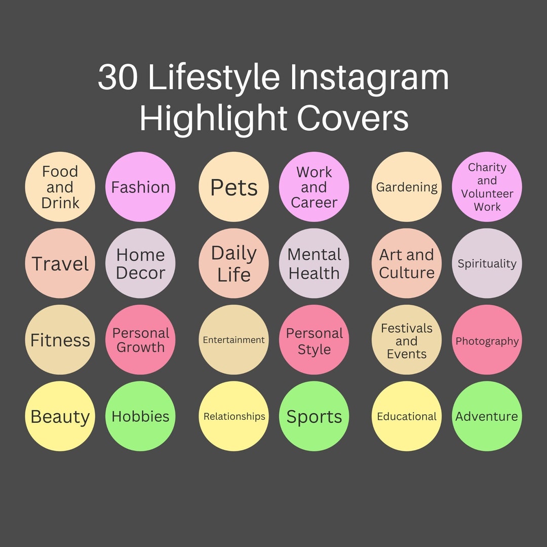 30 Lifestyle Instagram Highlight Covers, Lifestyle IG Icons, Instagram ...