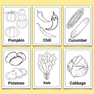 Printable Vegetable Coloring Book Worksheets, Preschool Printables for ...