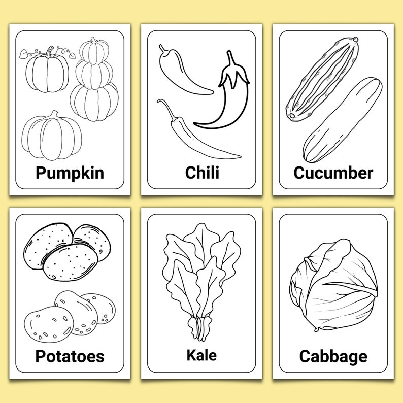 Printable Vegetable Coloring Book Worksheets, Preschool Printables for ...
