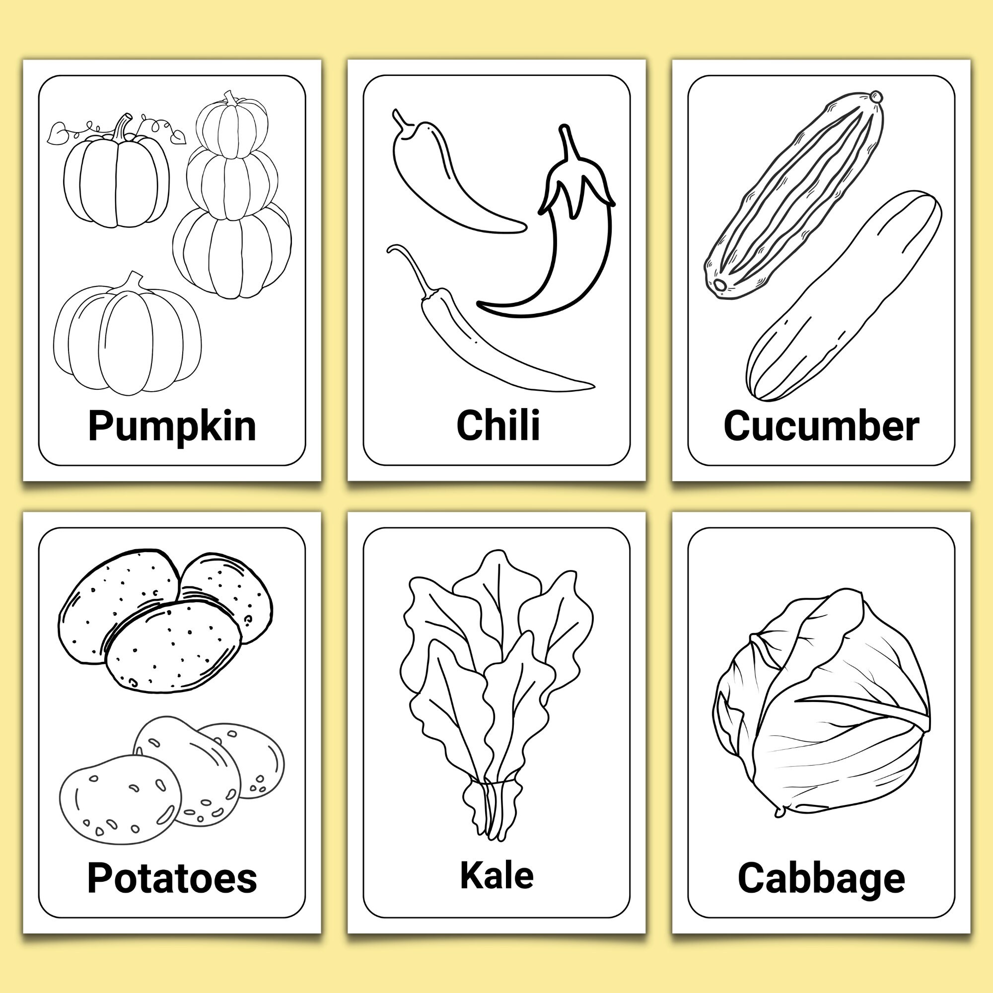 Printable Vegetable Coloring Book Worksheets, Preschool Printables for ...