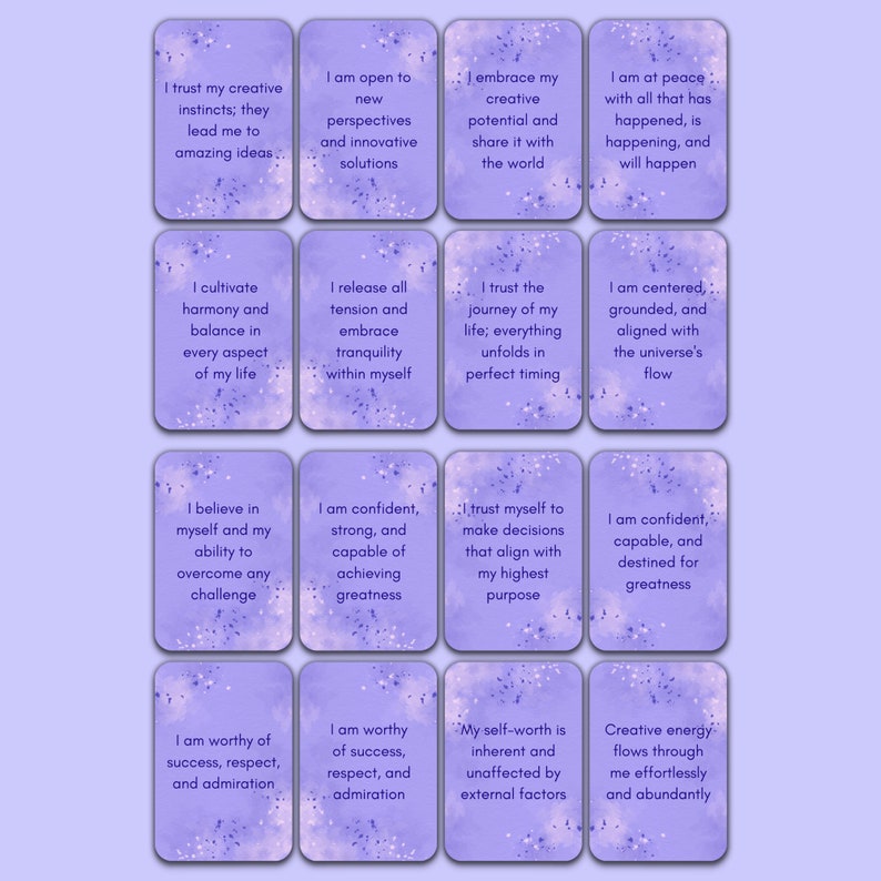 90 Printable Positive Affirmation Cards for Manifesting, Positive ...