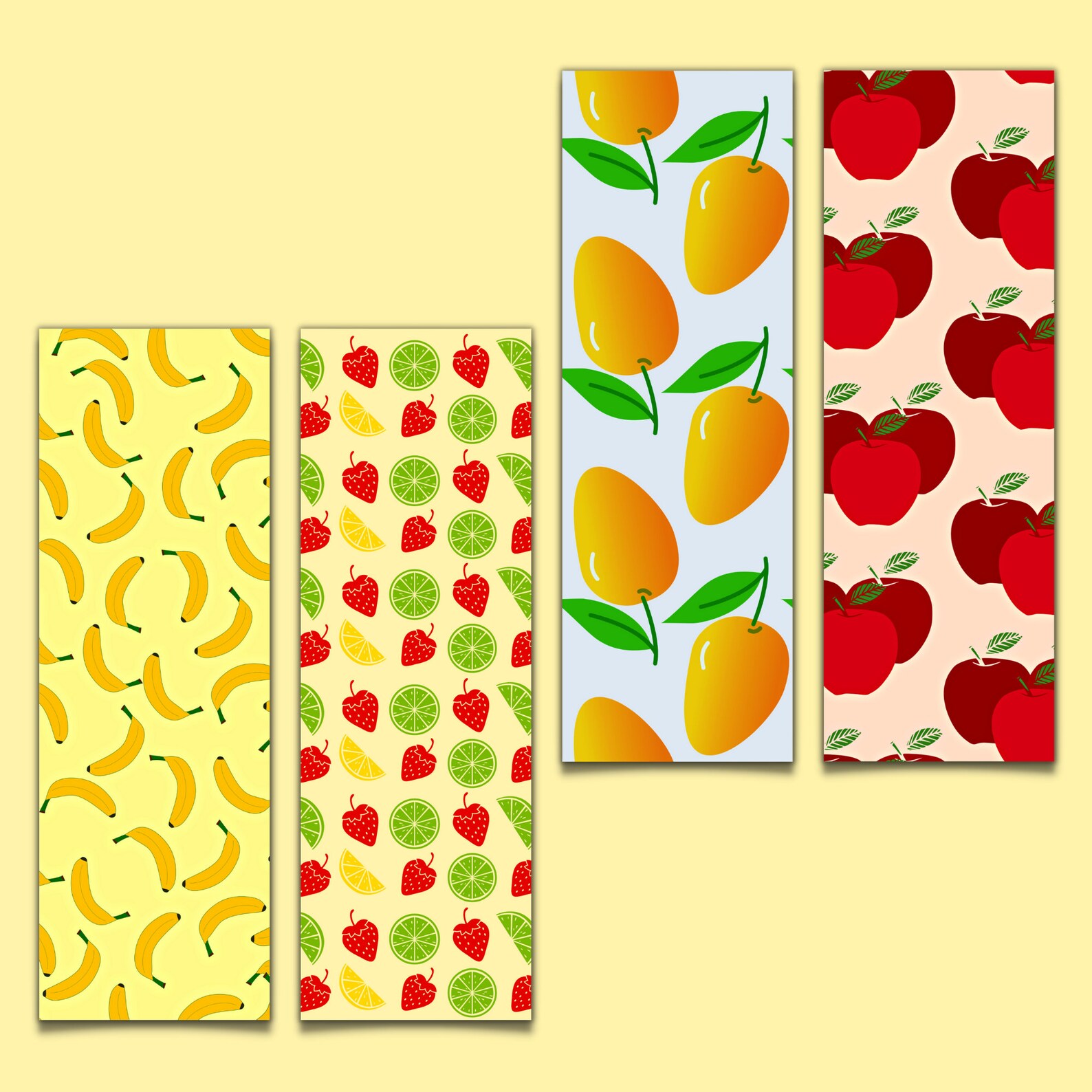 Printable Colorful Fruit Bookmarks, Bookish Food Bookmarks, Gift for ...