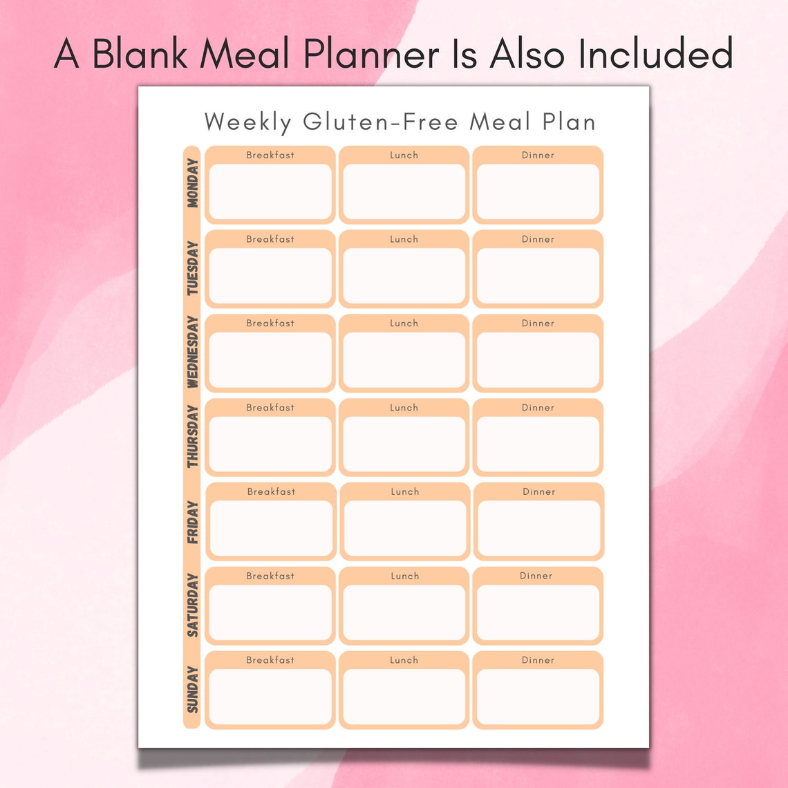 Weekly Gluten Free Meal Plan & Grocery List Printable, Shopping List ...