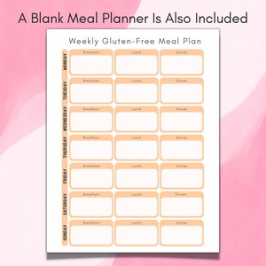 Weekly Gluten Free Meal Plan & Grocery List Printable, Shopping List ...