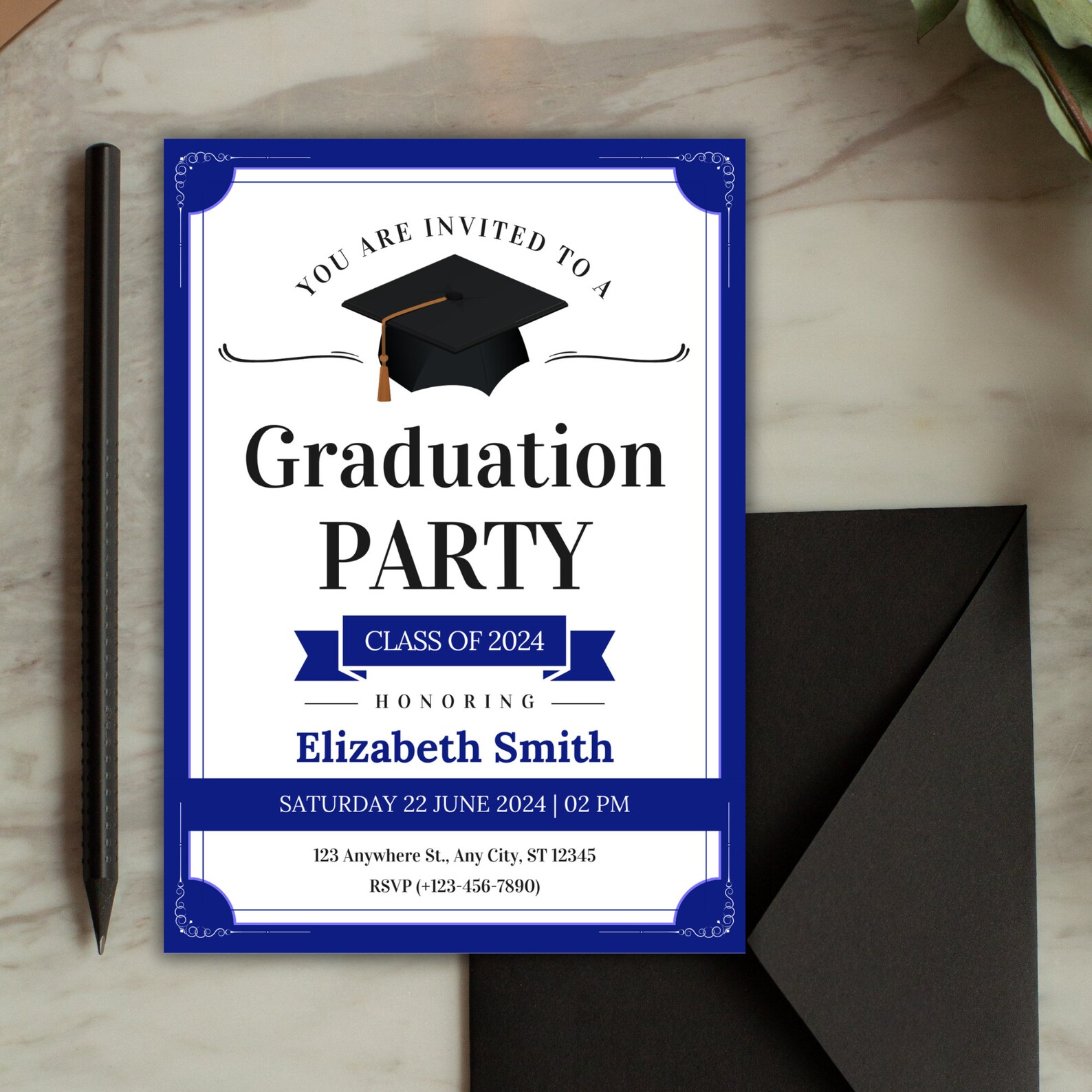 Editable Graduation Party Invitation Canva Template, Grad Party Invite ...