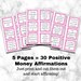 30 Printable Money Affirmation Cards, Financial Abundance & Wealth ...