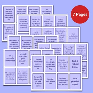 50 Printable Positive Affirmation Cards for Entrepreneurs, Self ...
