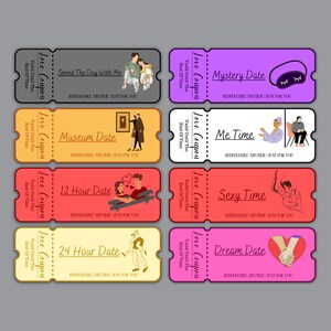 100 Printable Love Coupons for Him and Her, Couple Coupons, Valentines ...