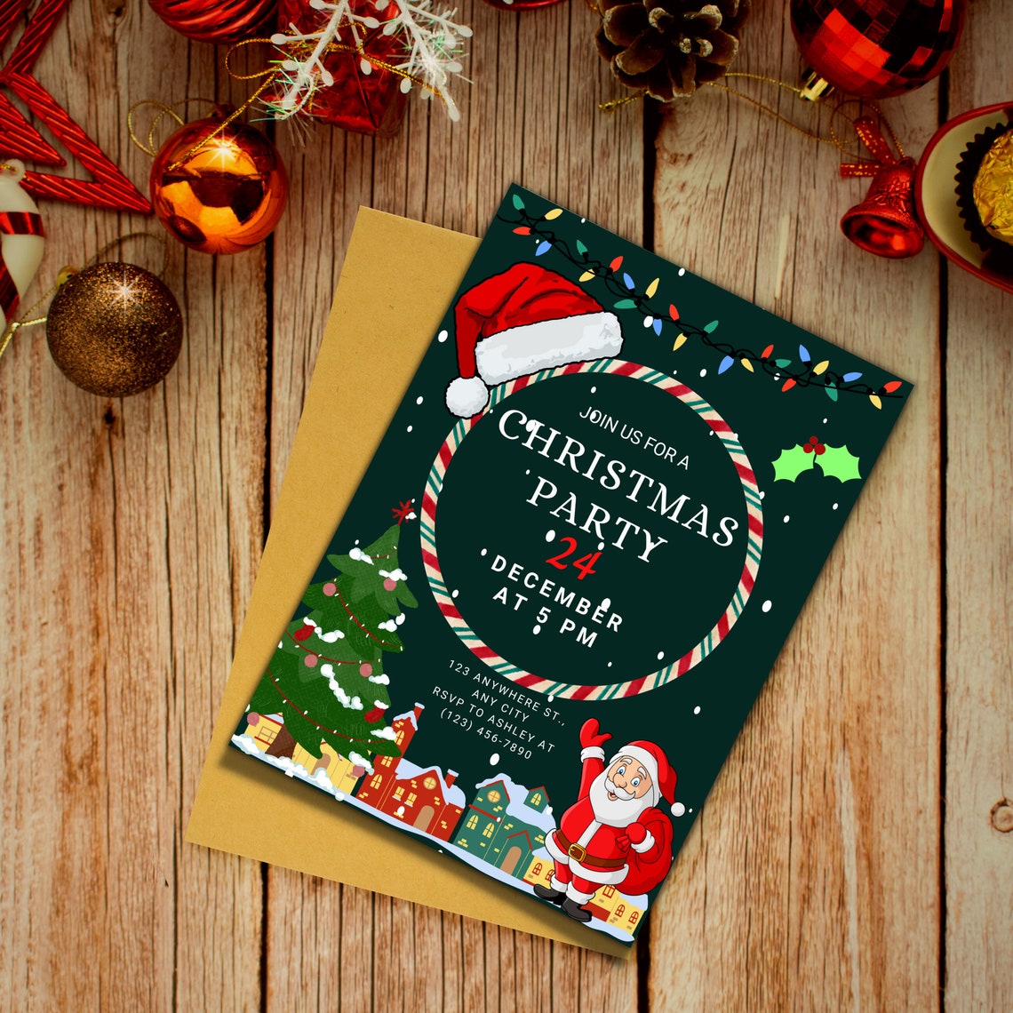 Christmas Party Invitation Canva Template, Printable Fun Christmas ...