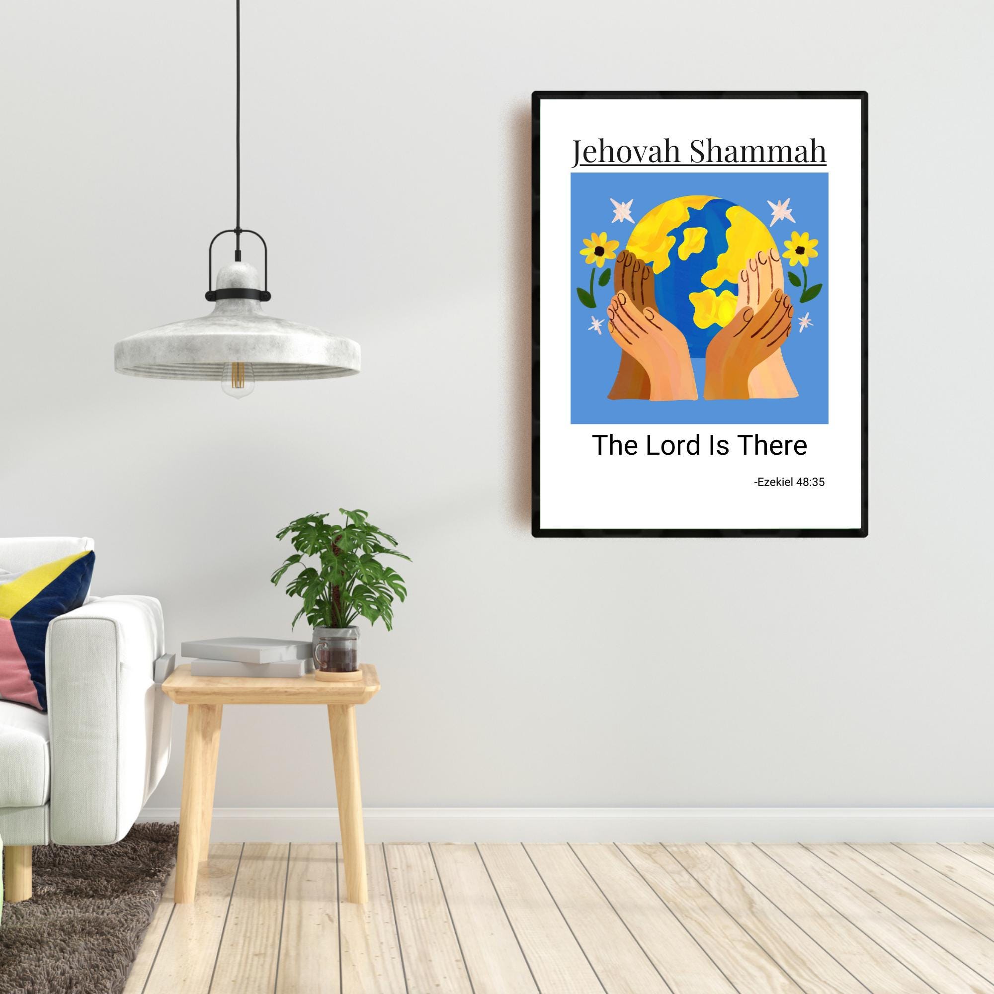Printable Hebrew Names of God Jehovah Shammah Wall Art, Names of Jesus ...