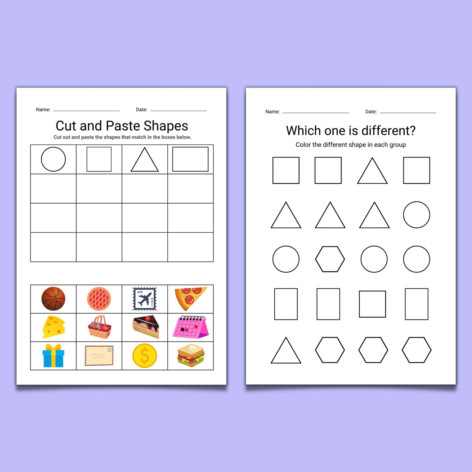 Printable Shapes Worksheets, Preschool Printables for Kids ...