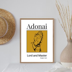 Printable Hebrew Names of God Adonai Wall Art, Names of Jesus Christ ...