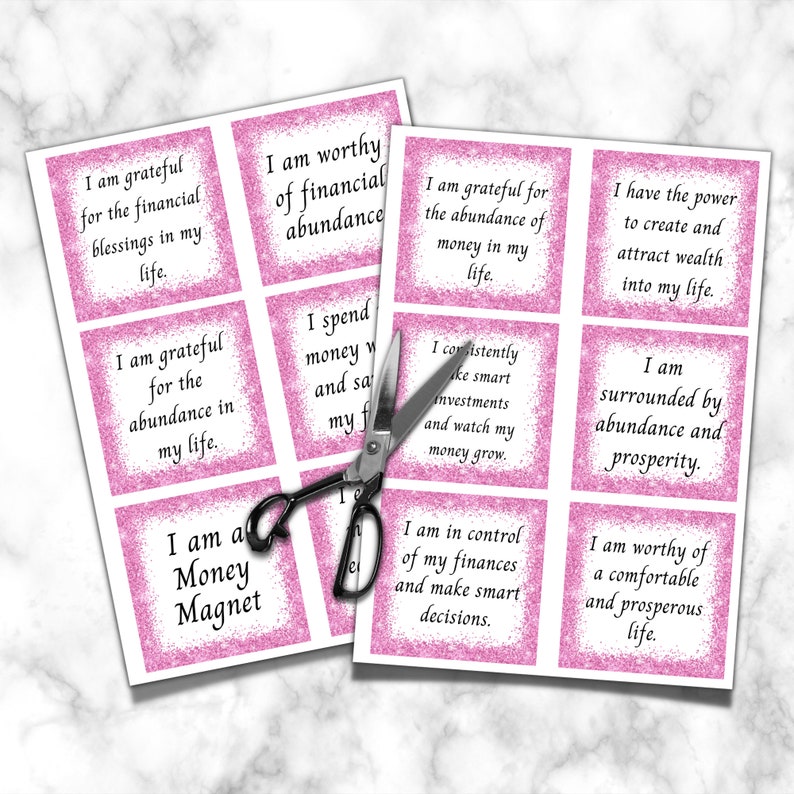 30 Printable Money Affirmation Cards, Financial Abundance & Wealth ...