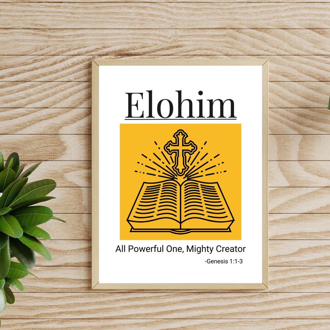 Printable Hebrew Names of God Elohim Wall Art, Names of Jesus Christ ...