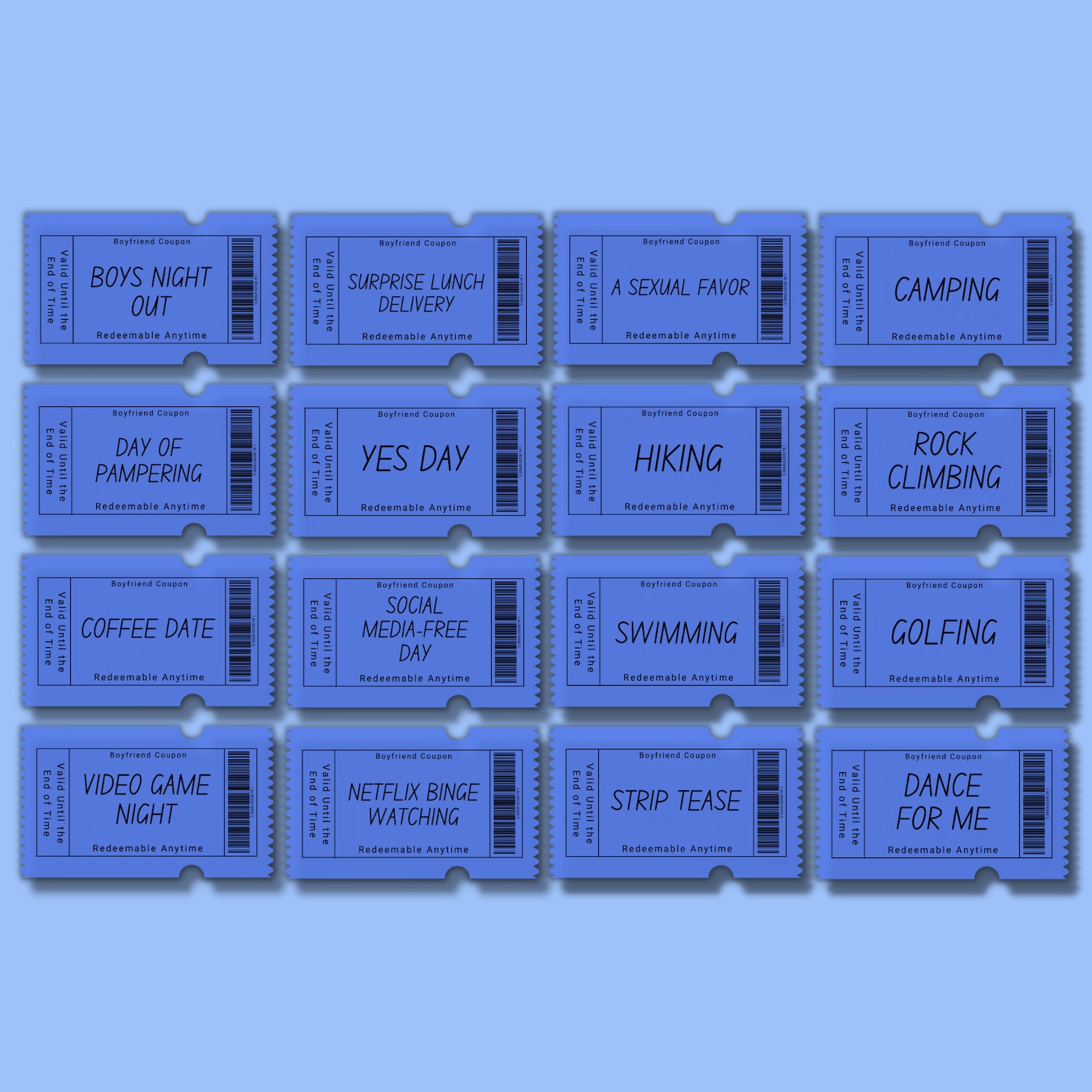 40 Printable Boyfriend Coupons, Husband Coupon Book, Valentines Day ...