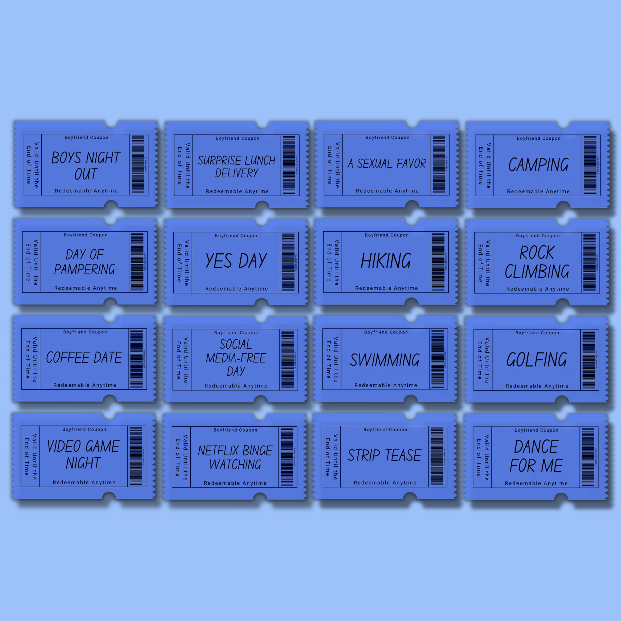 40 Printable Boyfriend Coupons, Husband Coupon Book, Valentines Day ...