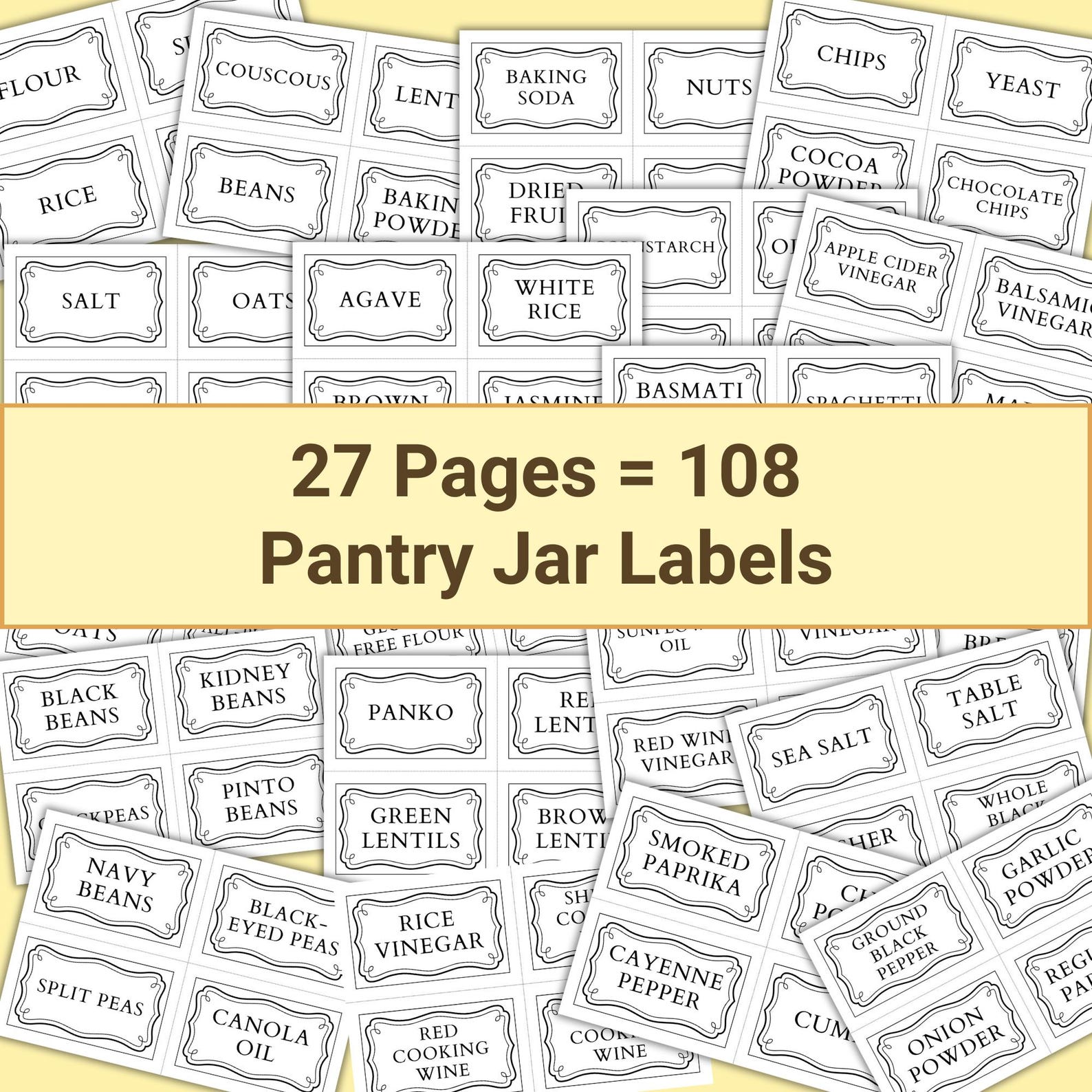 Minimalist Pantry Jar Labels: Editable Spice Container Labels (digital ...