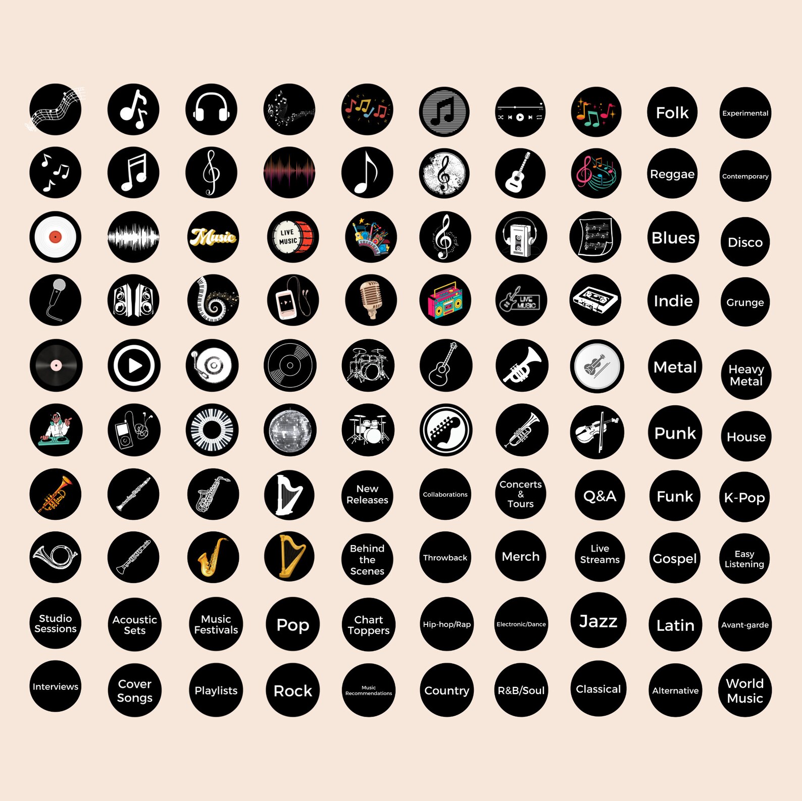 100 Music Instagram Highlight Covers, Music IG Icons, Music Lover ...