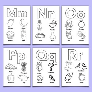 Printable Alphabet Coloring Book Worksheets, Preschool Printables for ...