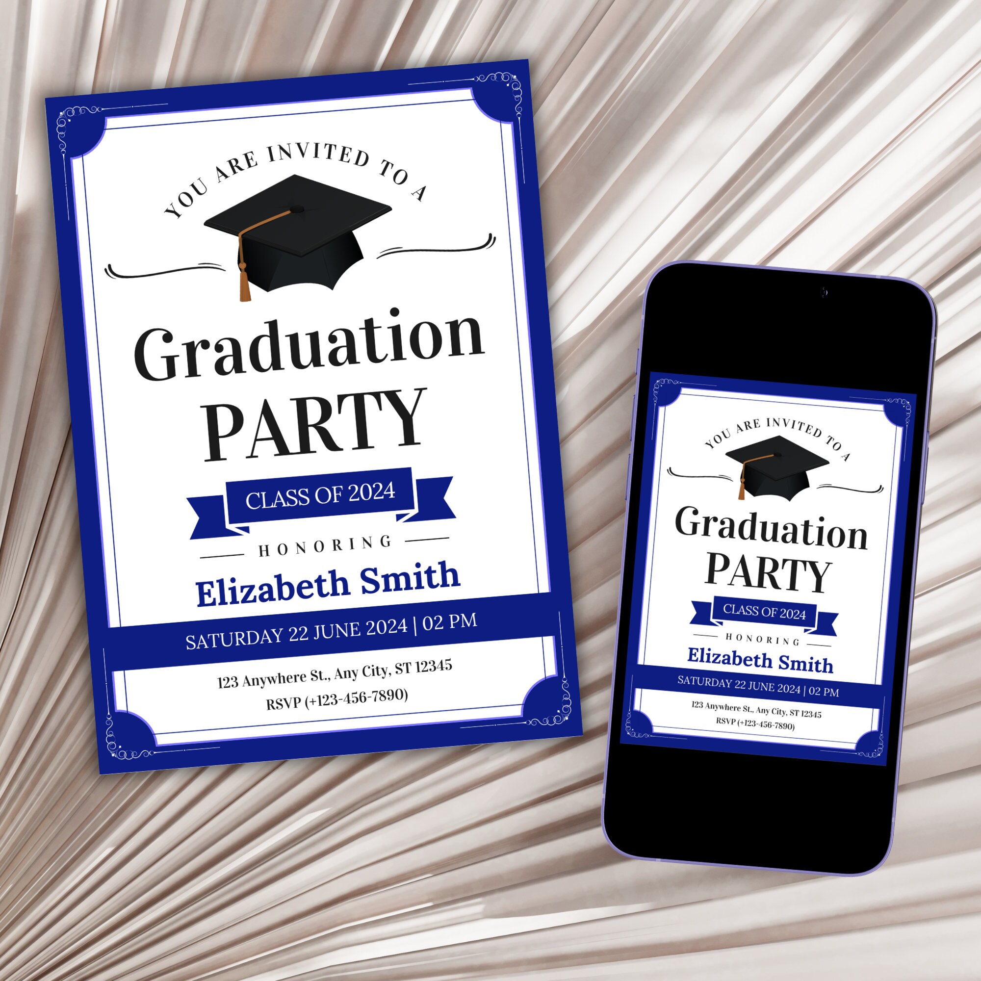 Editable Graduation Party Invitation Canva Template, Grad Party Invite ...