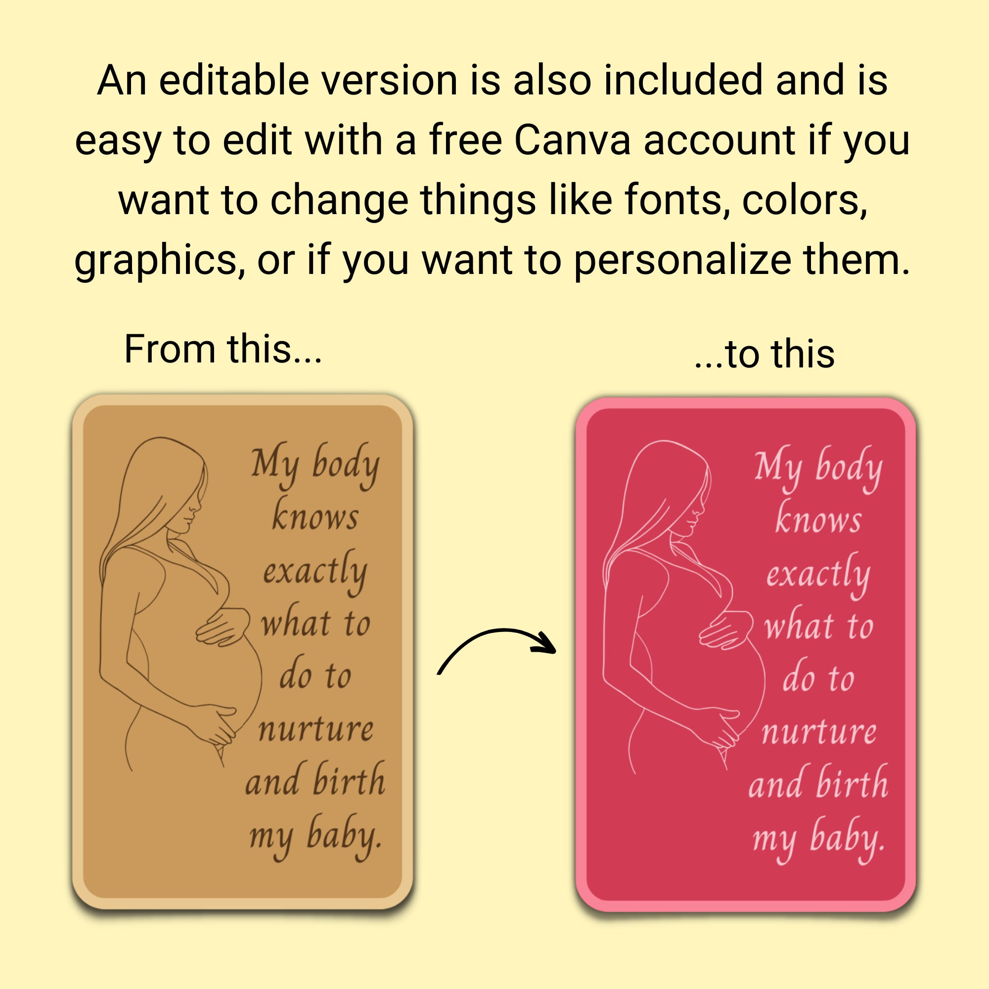 40 Printable Pregnancy and Birth Affirmation Cards, Gift for Pregnant ...