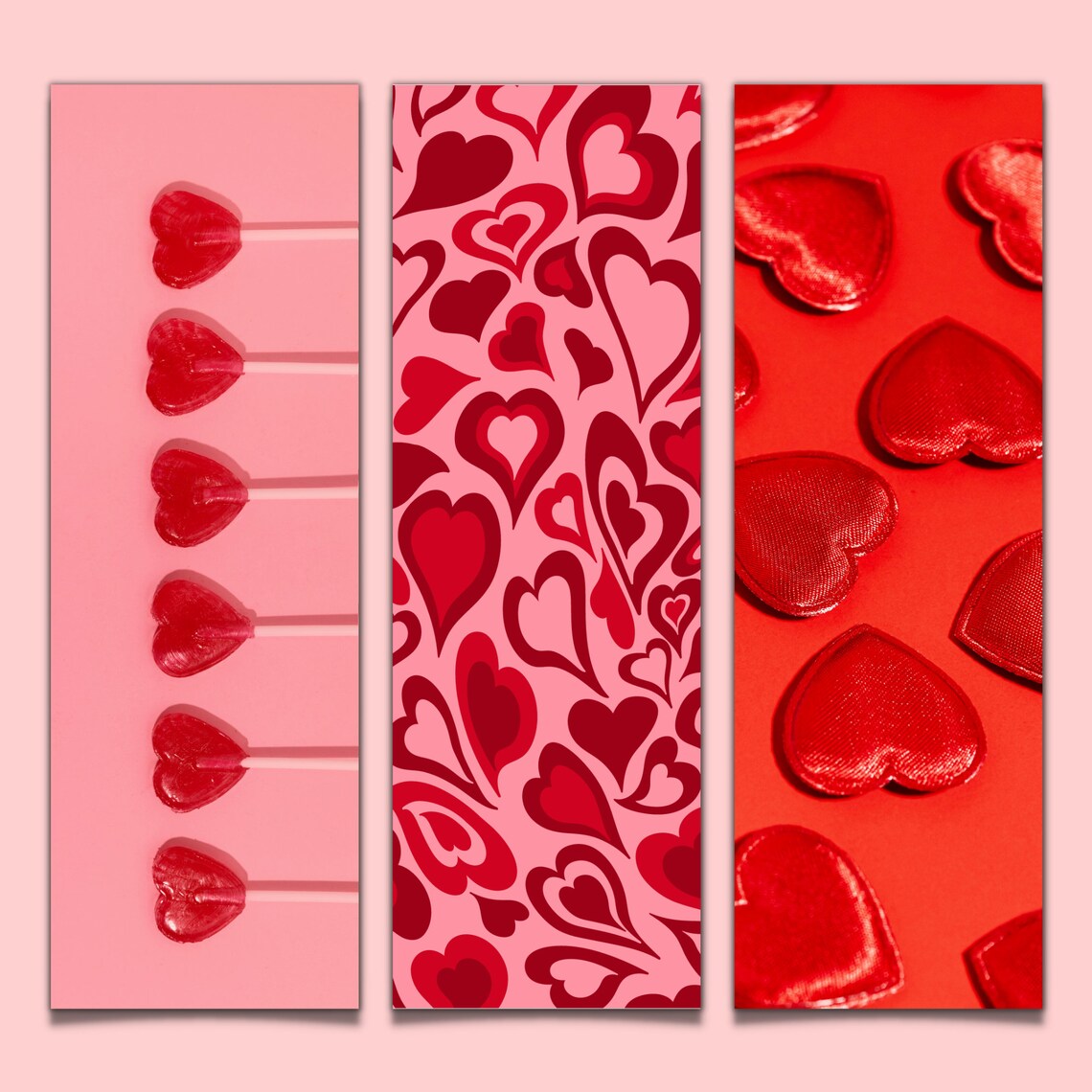 Printable Hearts Bookmark Set, Cute Bookish Bookmarks, Gift for Book ...