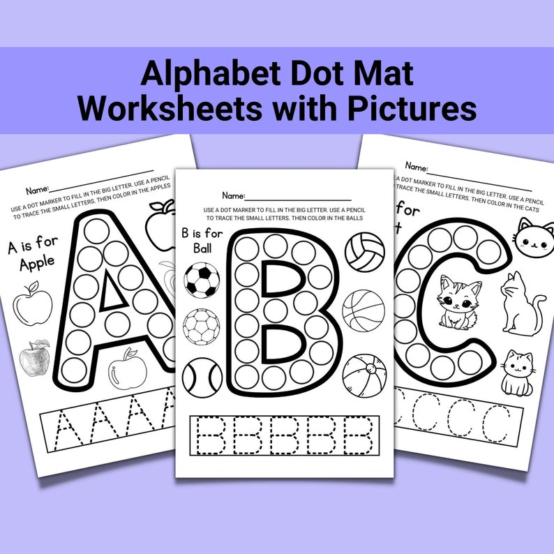 Printable Alphabet Dot Mat Worksheets, Preschool Printables ...