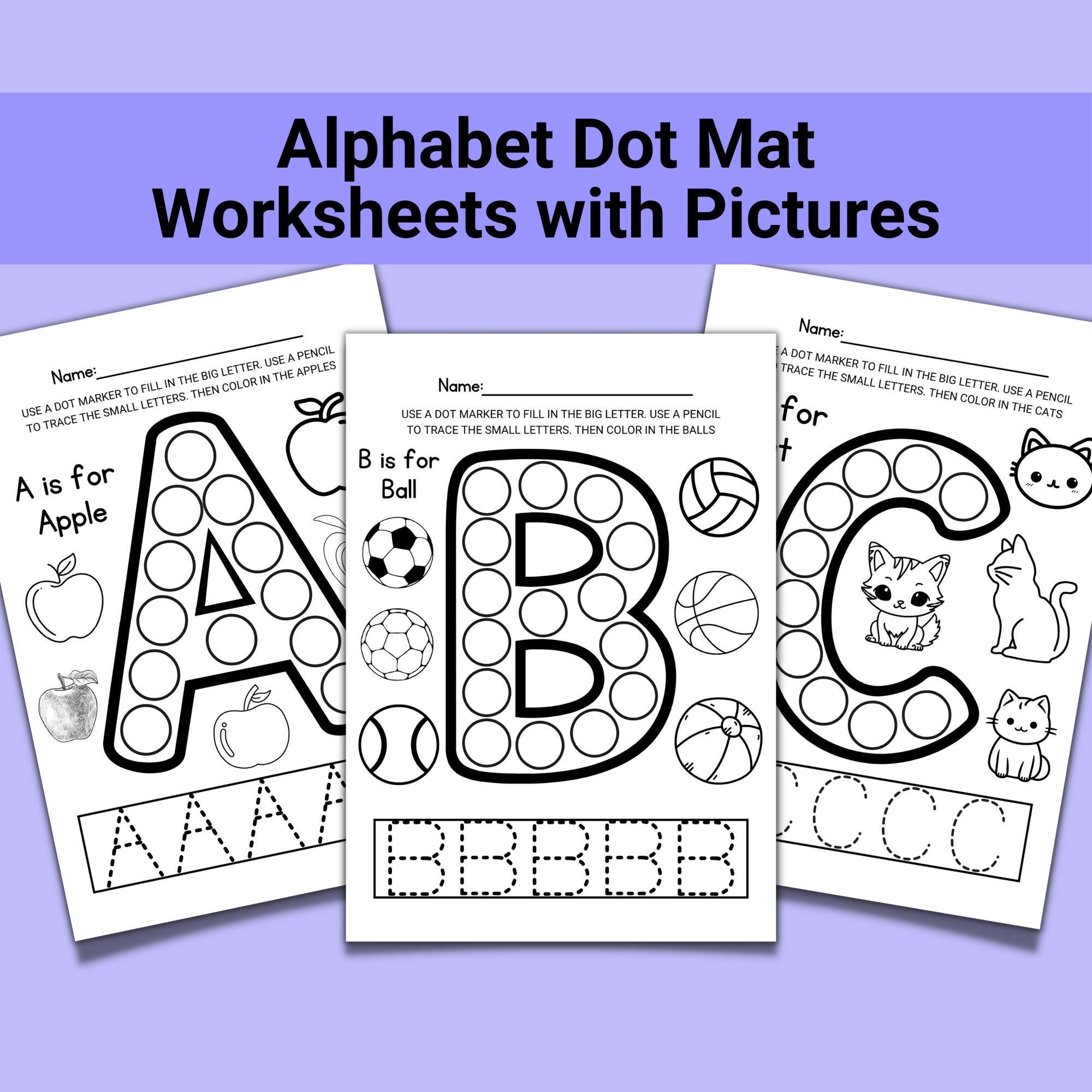 Printable Alphabet Dot Mat Worksheets, Preschool Printables ...