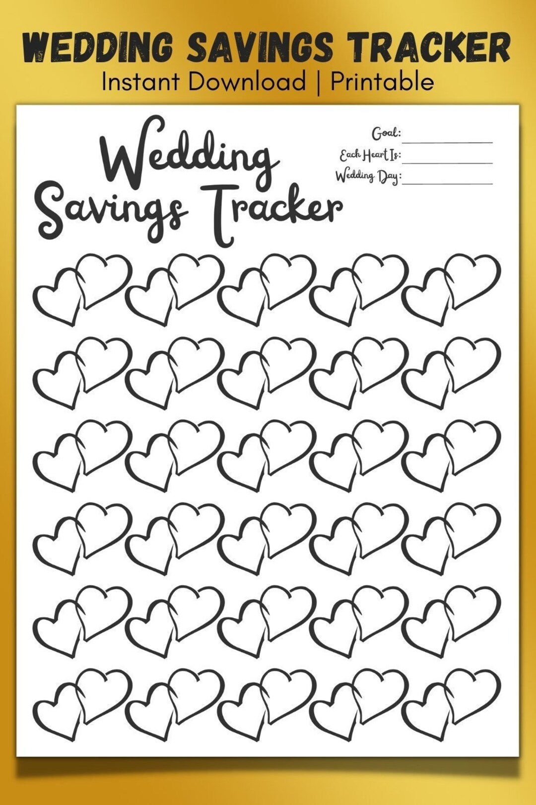 Wedding Savings Challenge Printable, Wedding Savings Tracker, Money ...