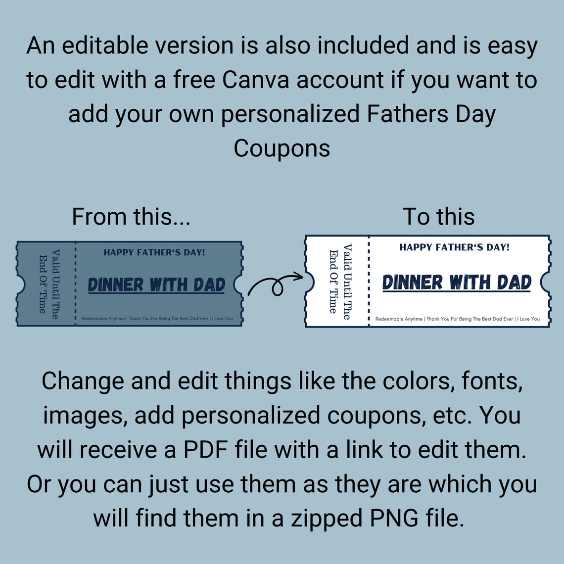 50 Printable Fathers Day Coupons, Dad Coupon Book, Fathers Day Gift ...