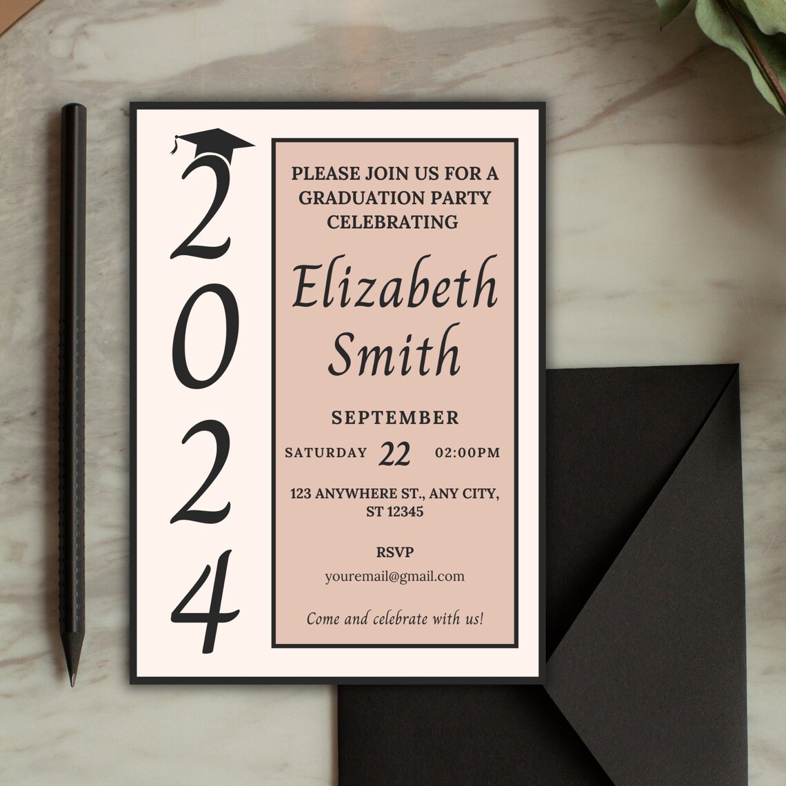 Editable Graduation Ceremony Invitation Canva Template, Grad Party ...