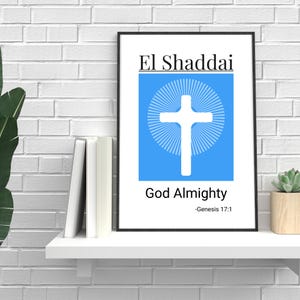 Printable Hebrew Names of God El Shaddai Wall Art, Names of Jesus ...