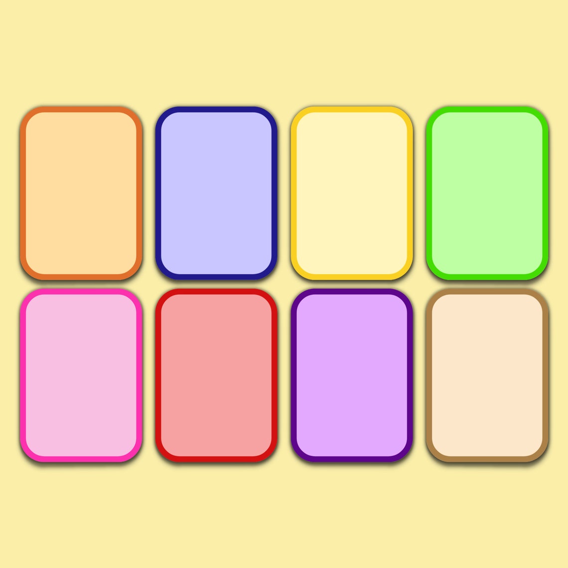 100 Printable Colorful Blank Cards, Affirmation Cards, Note Cards ...