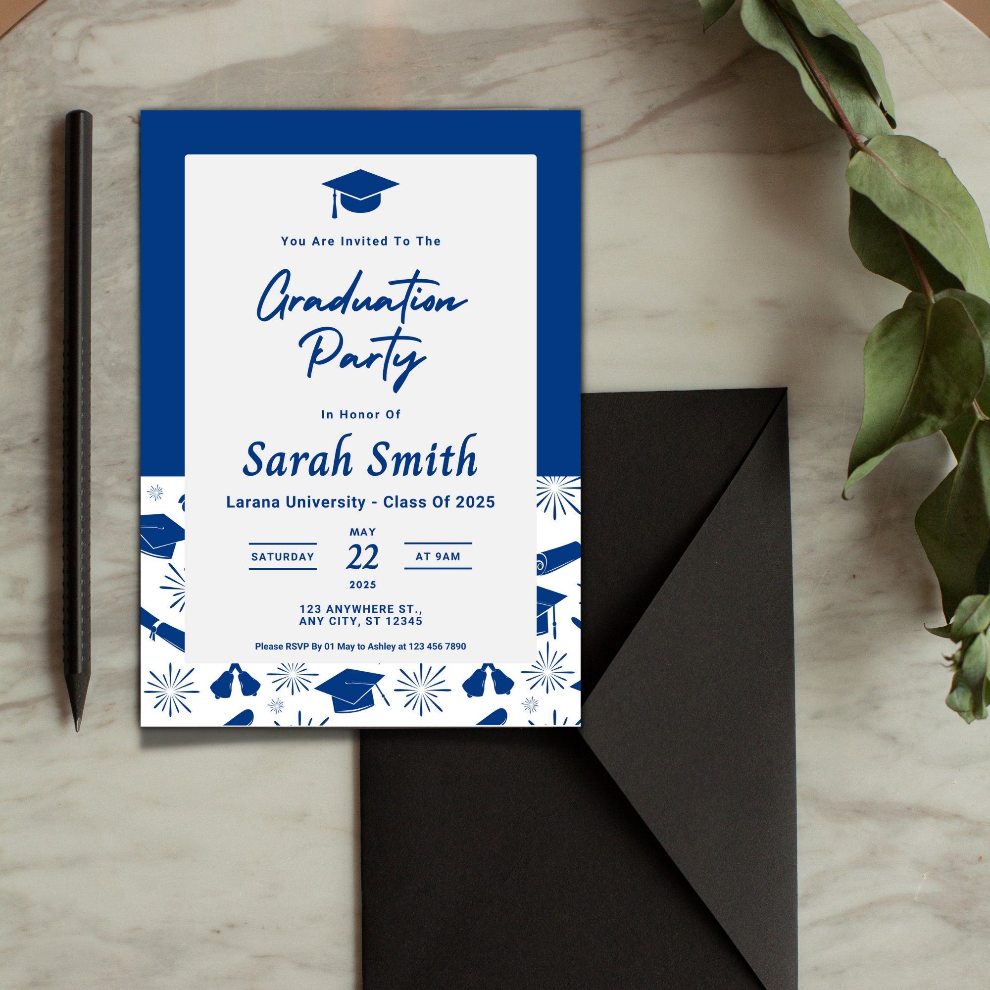 Editable Graduation Party Invitation Canva Template, Grad Party Invite ...