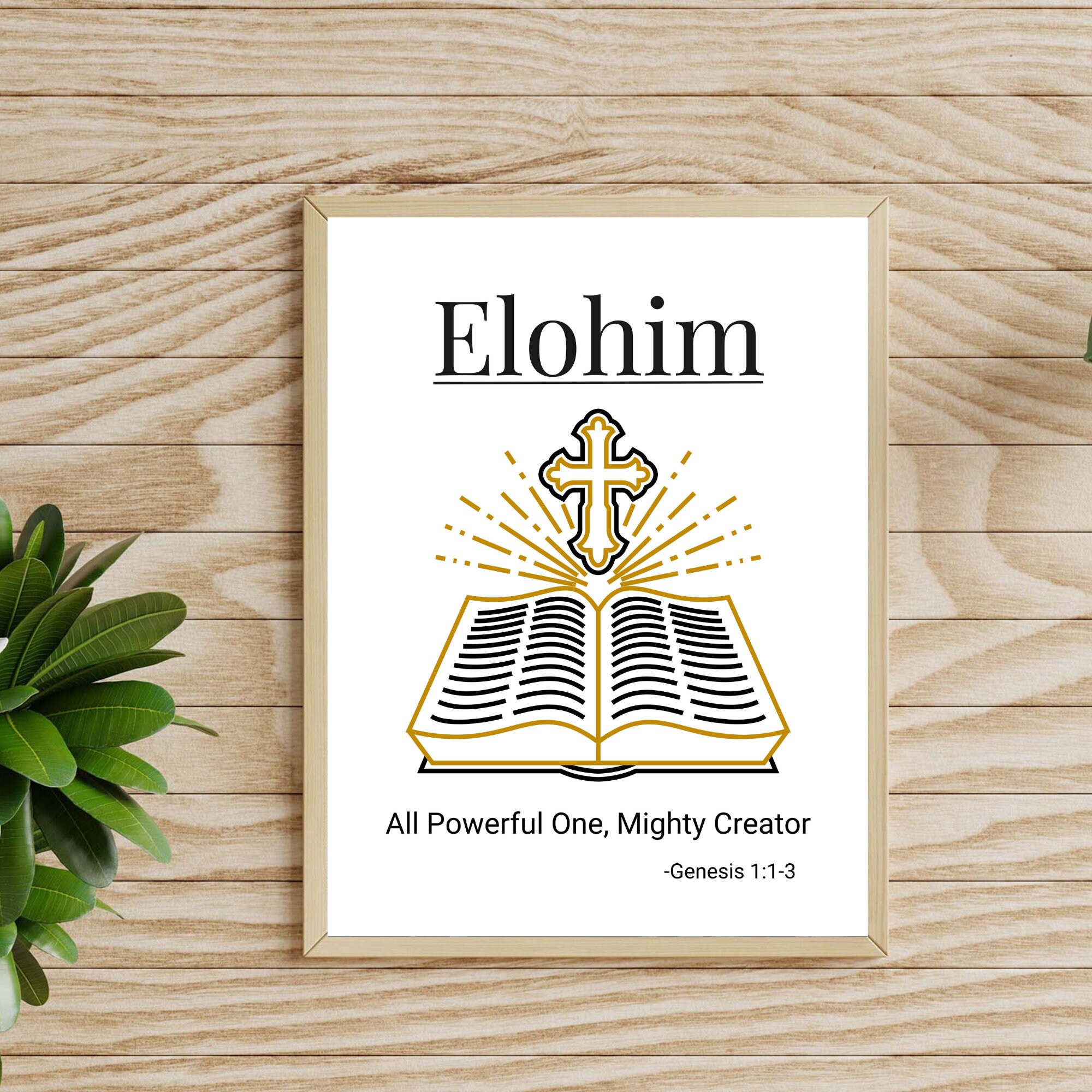 Printable Hebrew Names of God Elohim Wall Art, Names of Jesus Christ ...