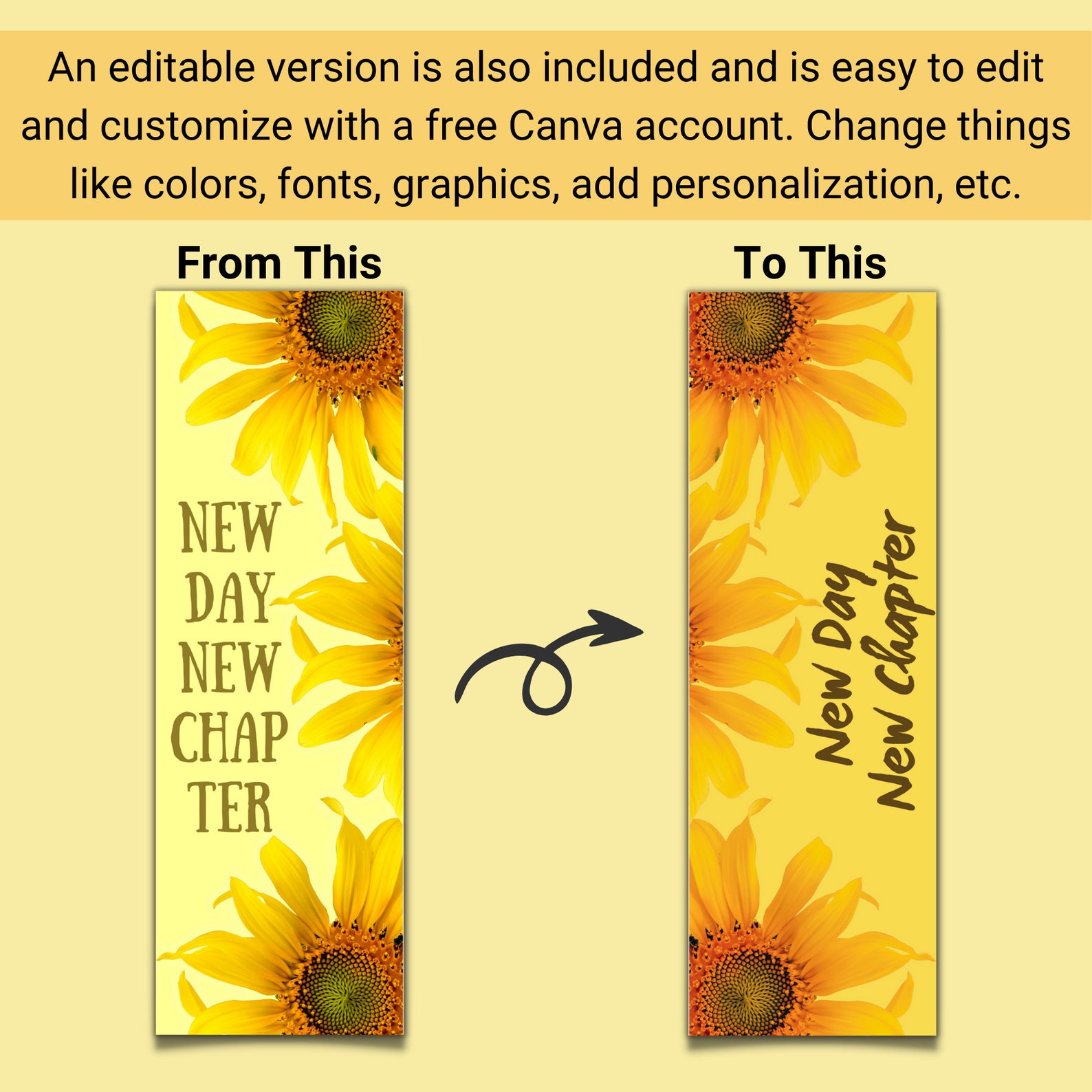 Printable Sunflower Bookmarks, Floral Bookish Bookmarks, Gift for Book ...