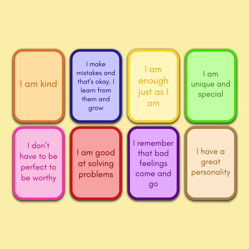 40 Printable Positive Affirmation Cards for Kids, Positive Quotes ...