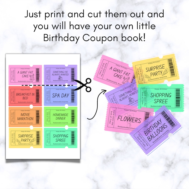 40 Printable Birthday Coupons, Birthday Vouchers, Birthday Gift Ideas ...