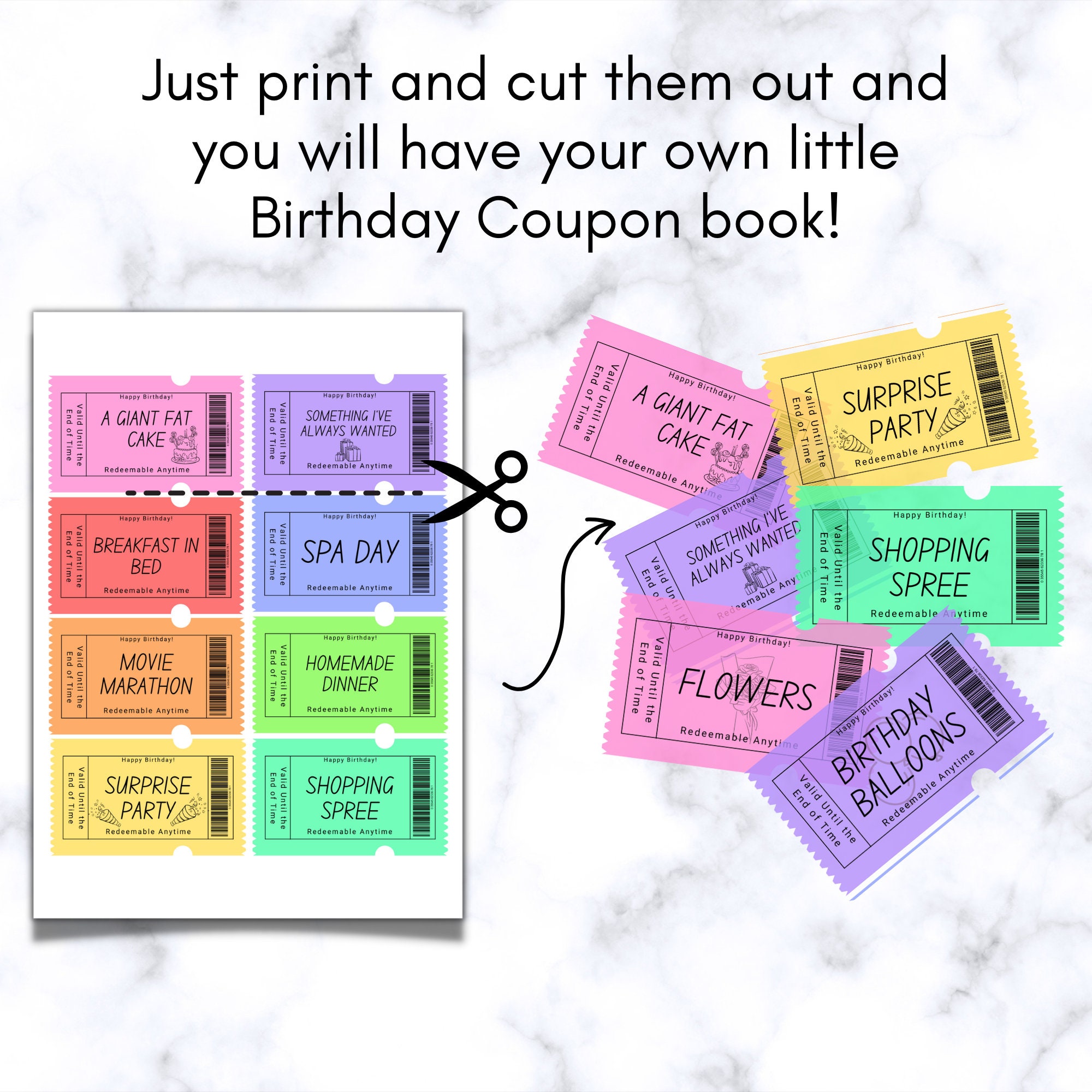 40 Printable Birthday Coupons, Birthday Vouchers, Birthday Gift Ideas ...