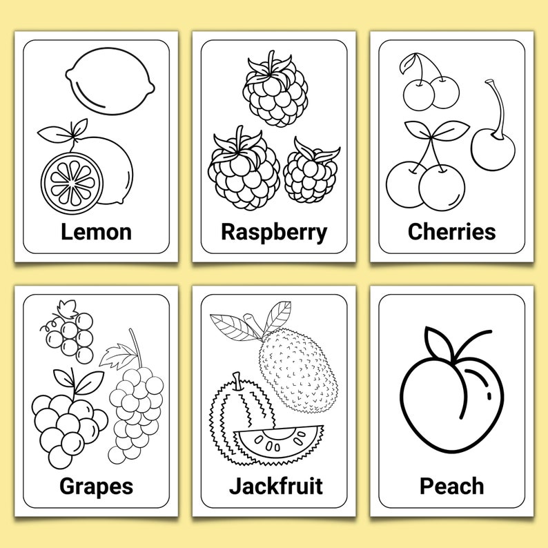 Printable Fruits Coloring Book Worksheets, Preschool Printables for ...