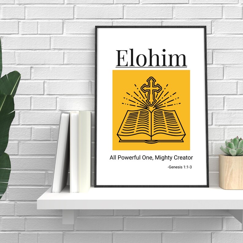 Printable Hebrew Names of God Elohim Wall Art, Names of Jesus Christ ...