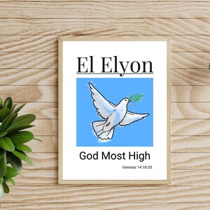 Printable Hebrew Names of God El Elyon Wall Art, Names of Jesus Christ ...