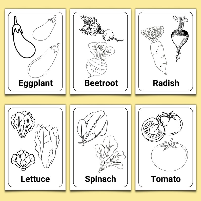 Printable Vegetable Coloring Book Worksheets, Preschool Printables for ...