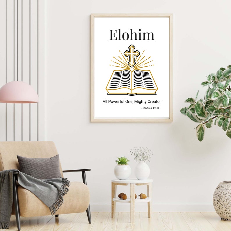 Printable Hebrew Names of God Elohim Wall Art, Names of Jesus Christ ...