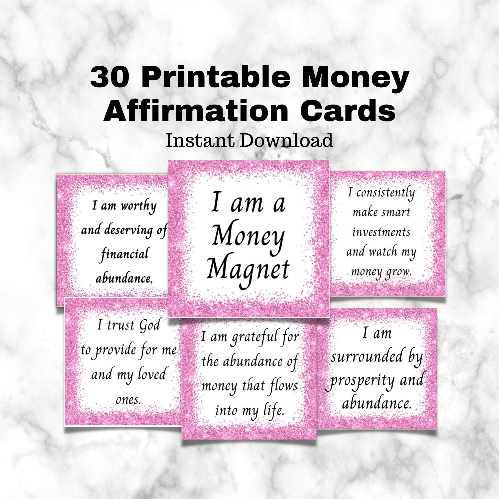 30 Printable Money Affirmation Cards, Financial Abundance & Wealth ...