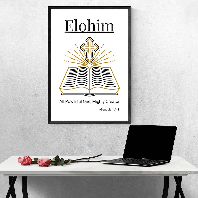 Printable Hebrew Names of God Elohim Wall Art, Names of Jesus Christ ...
