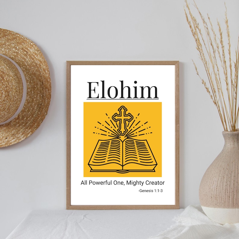 Printable Hebrew Names of God Elohim Wall Art, Names of Jesus Christ ...