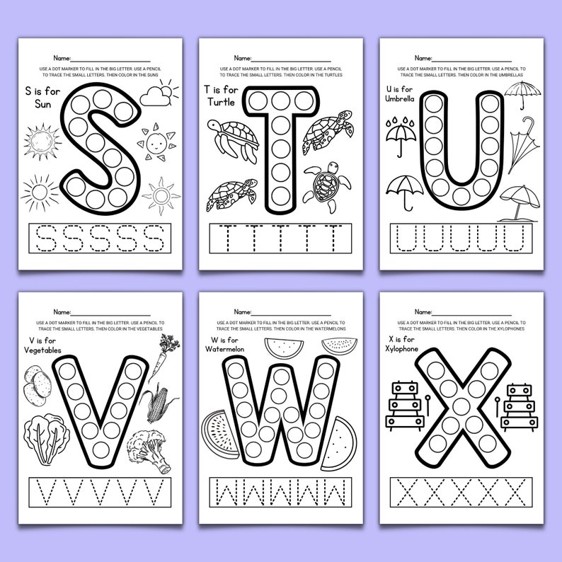 Printable Alphabet Dot Mat Worksheets, Preschool Printables ...